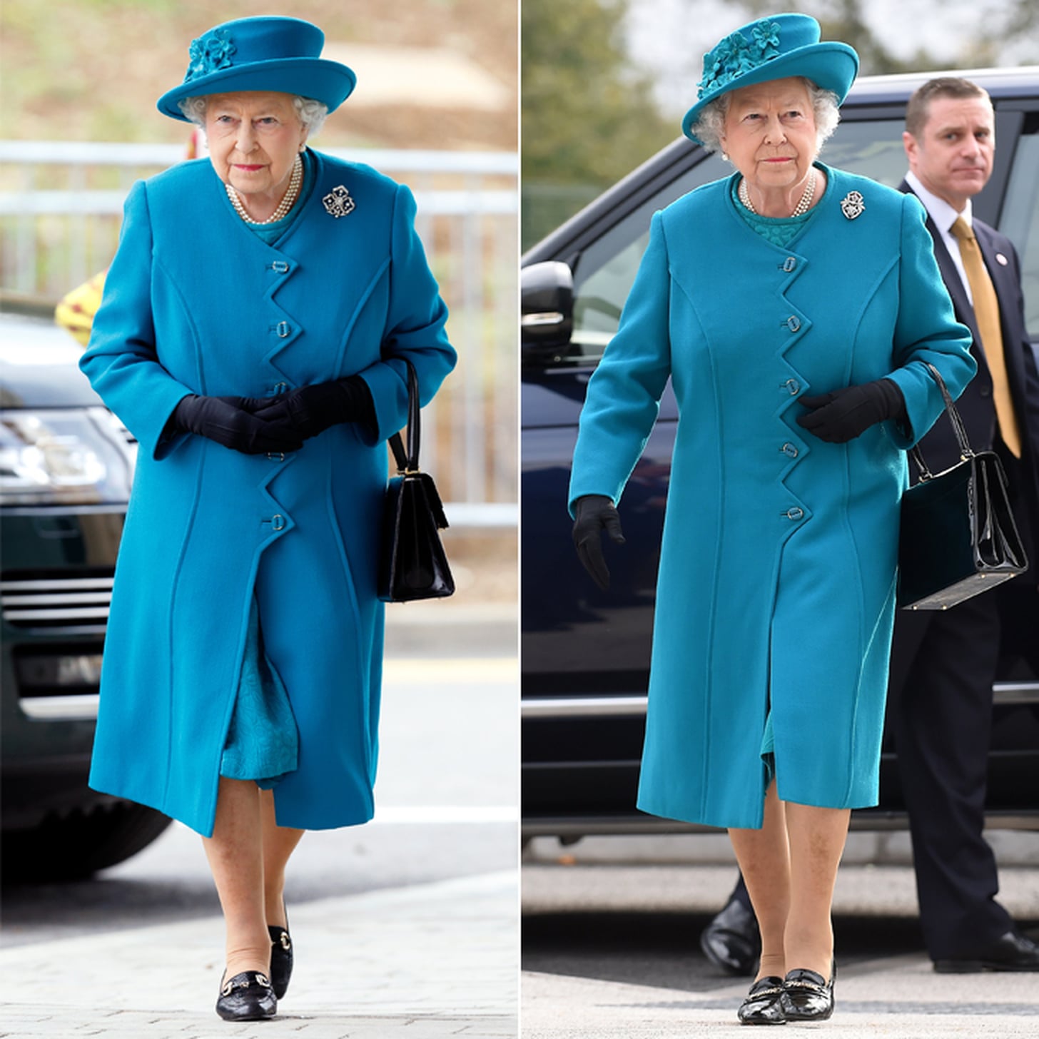 Queen Elizabeth Wearing a Blue Coat and Hat | PS Fashion