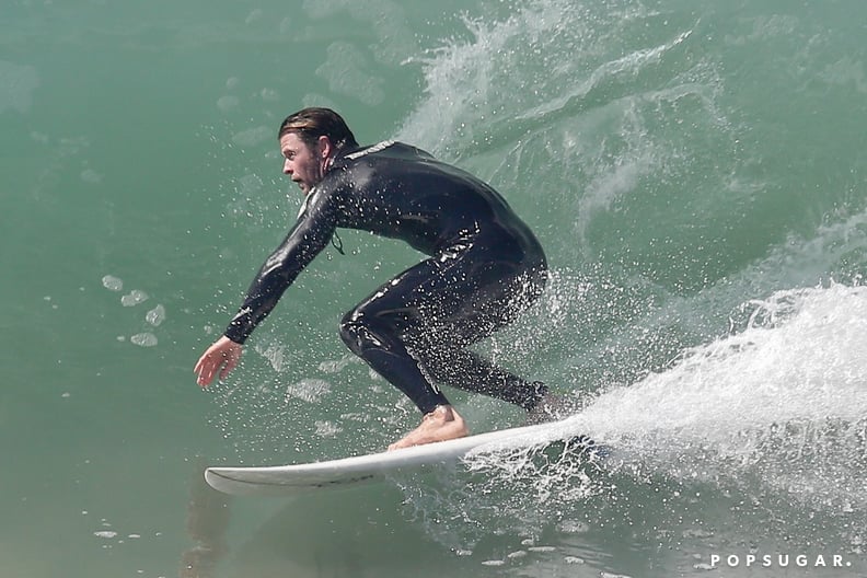 Chris Hemsworth Goes Surfing in LA | Pictures | POPSUGAR Celebrity