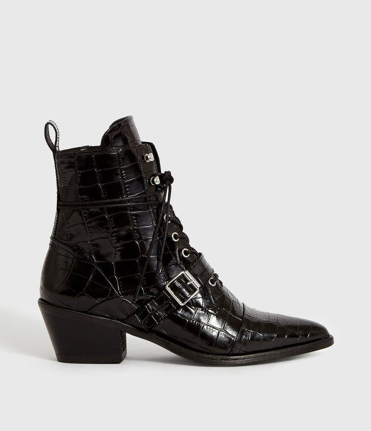 All Saints Katy Crocodile Boot | The Best Black Ankle Boots for Autumn ...