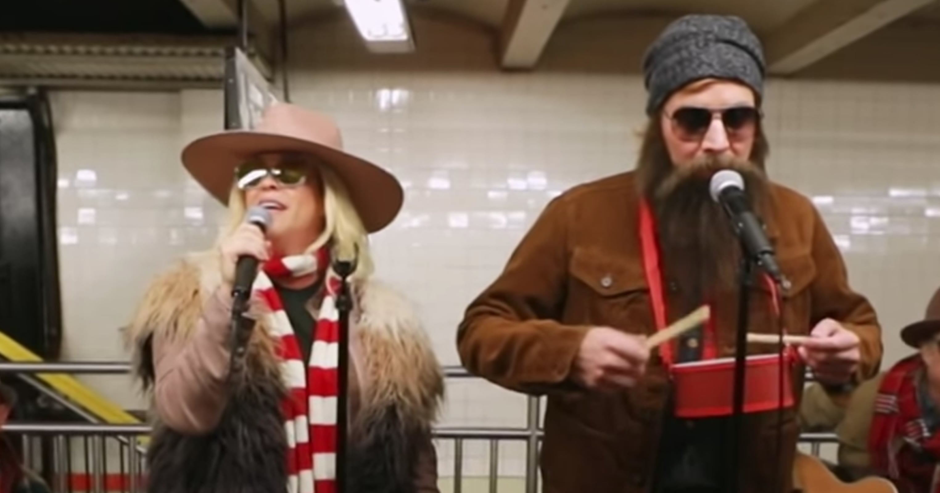 Watch Alanis Morissette and Jimmy Fallon Busk in Disguise | POPSUGAR ...
