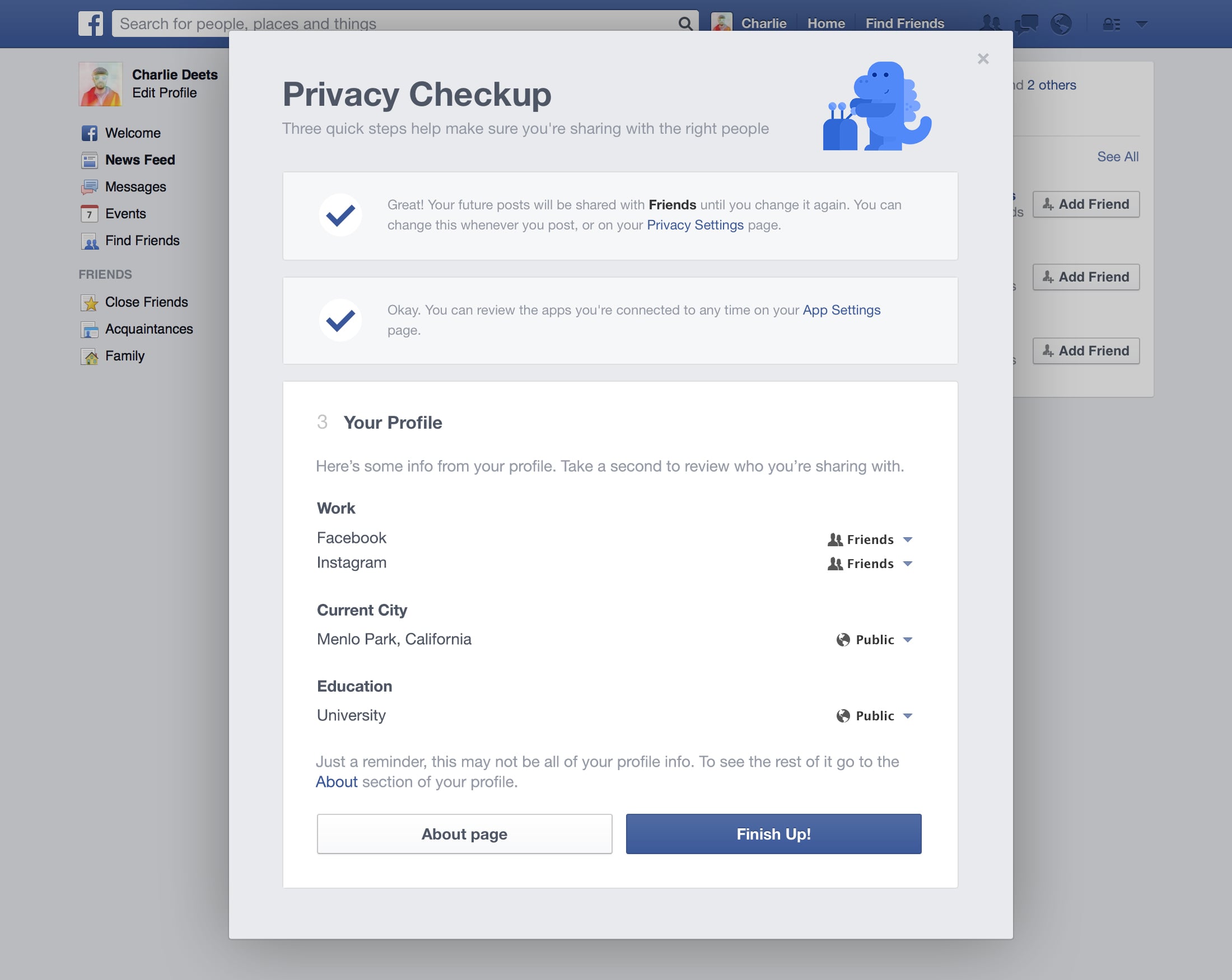 Facebook Privacy Checkup | PS Tech