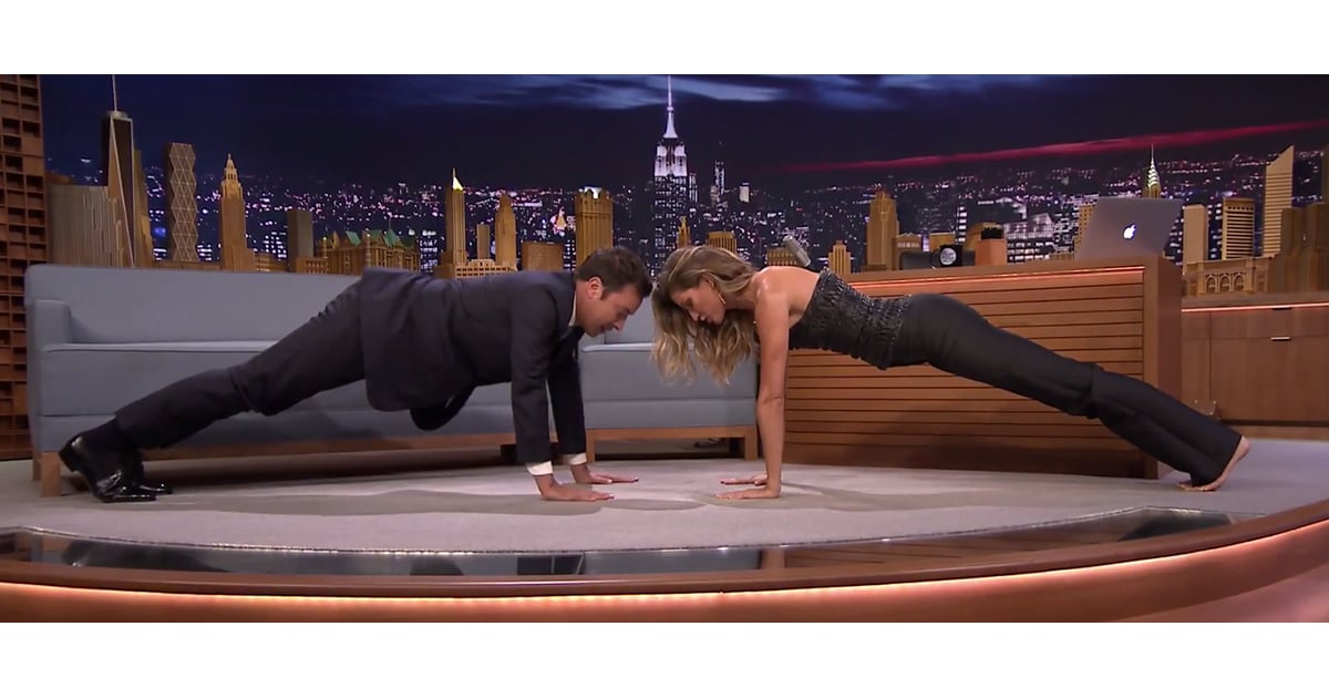 Gisele Bundchen Planks on Jimmy Fallon | POPSUGAR Fitness