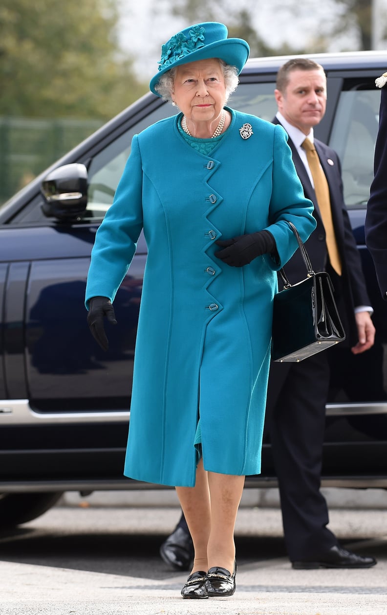 Queen Elizabeth Wearing a Blue Coat and Hat | PS Fashion