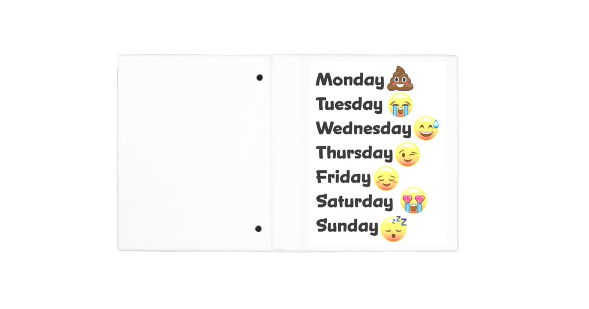 Days of the Week Emoji Binder | Emoji Back to School Supplies and ...