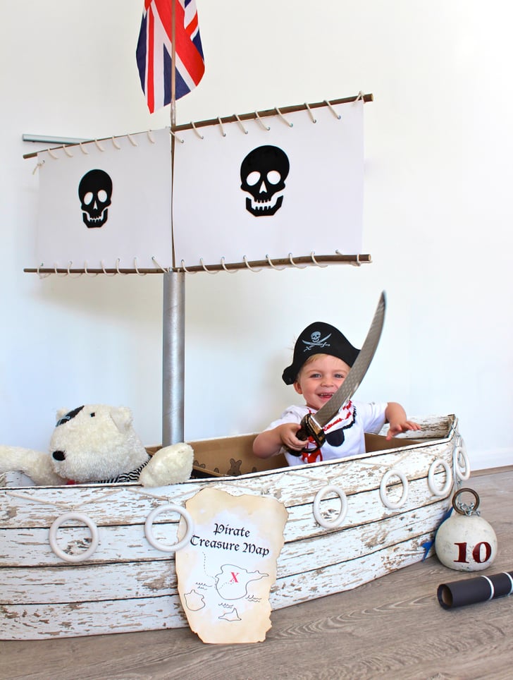 Cardboard Box Pirate Ship Kid Friendly Crafts POPSUGAR Family Photo 19