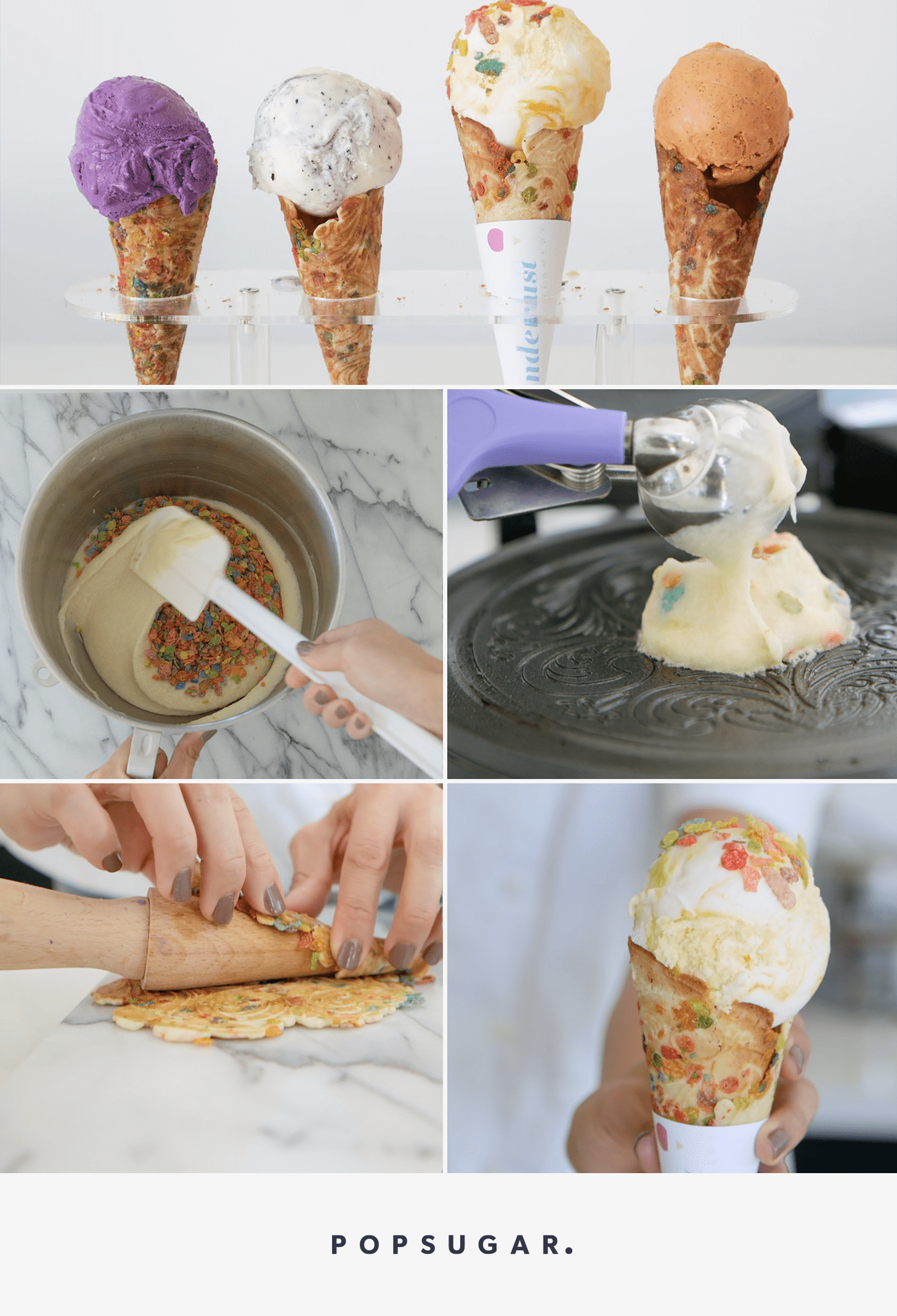 Fruity Pebbles Ice Cream Waffle Cone Recipe | POPSUGAR Food