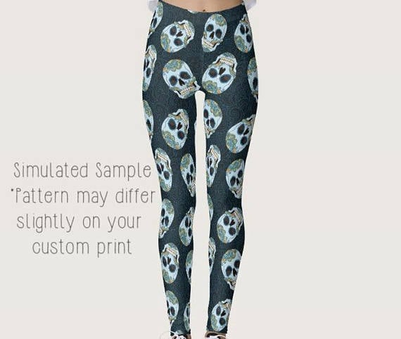 Day Of The Dead Leggings 36 Sugar Skull Leggings Popsugar Latina