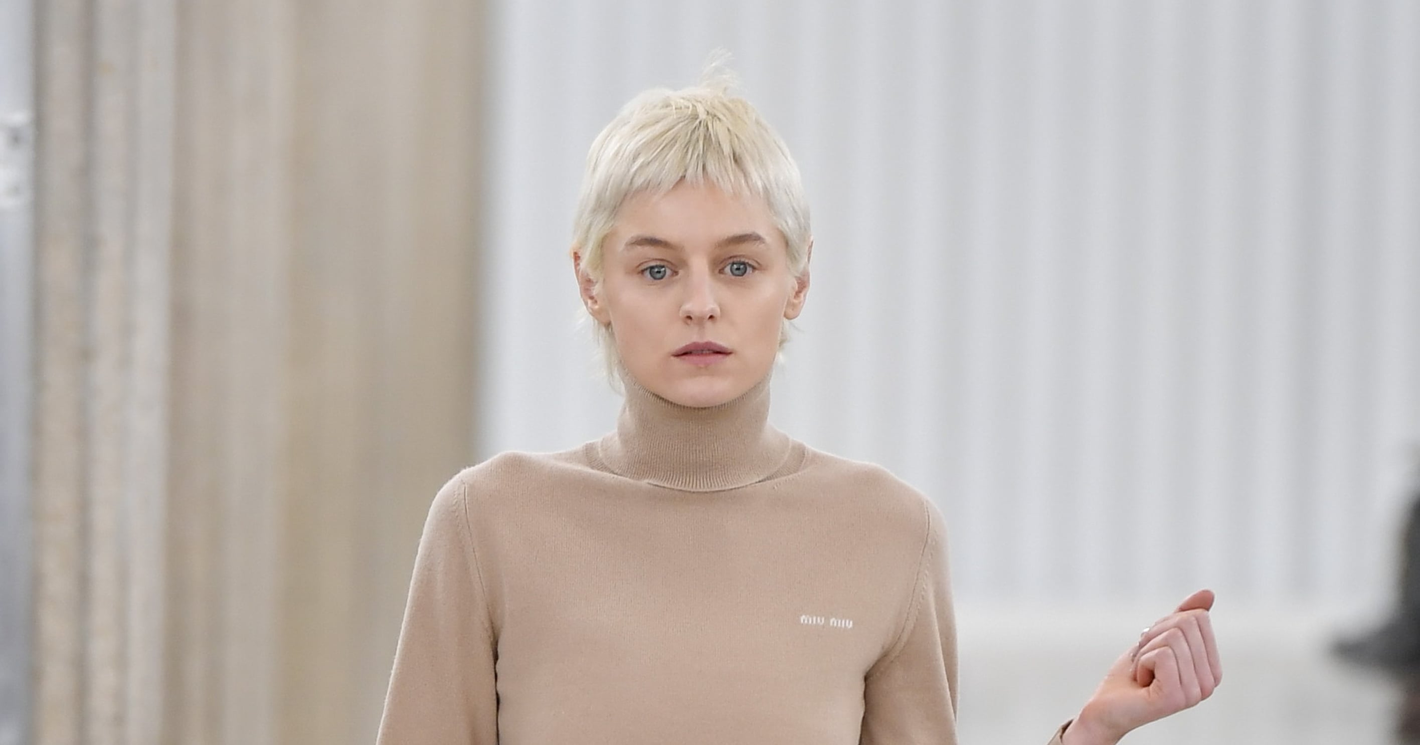 Emma Corrin Walks the Miu Miu Runway in Sequin Knickers | PS UK Style