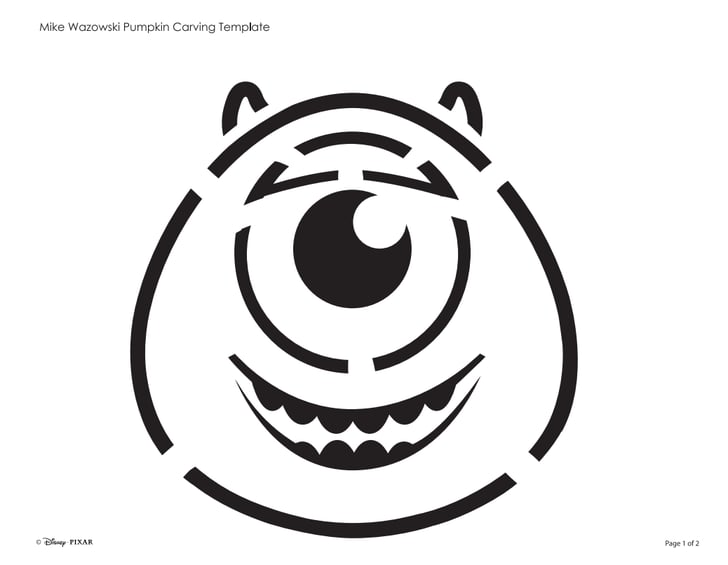 Mike Wazowski Best Free Disney Pumpkin Stencils POPSUGAR Smart 