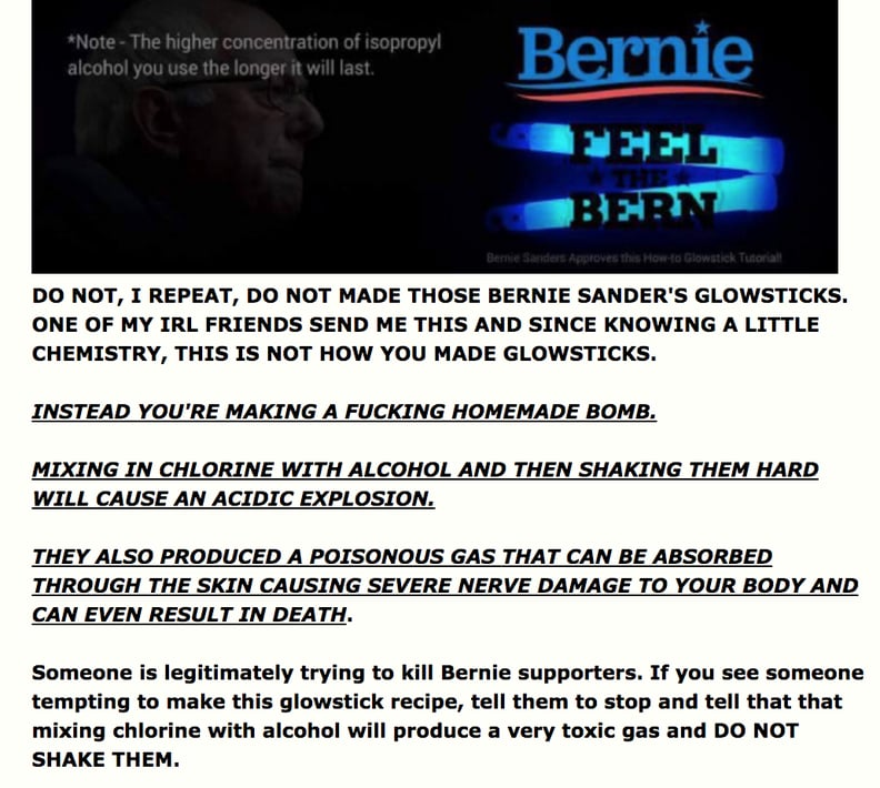 Bernie Sanders Glow Sticks Dangerous | PS News