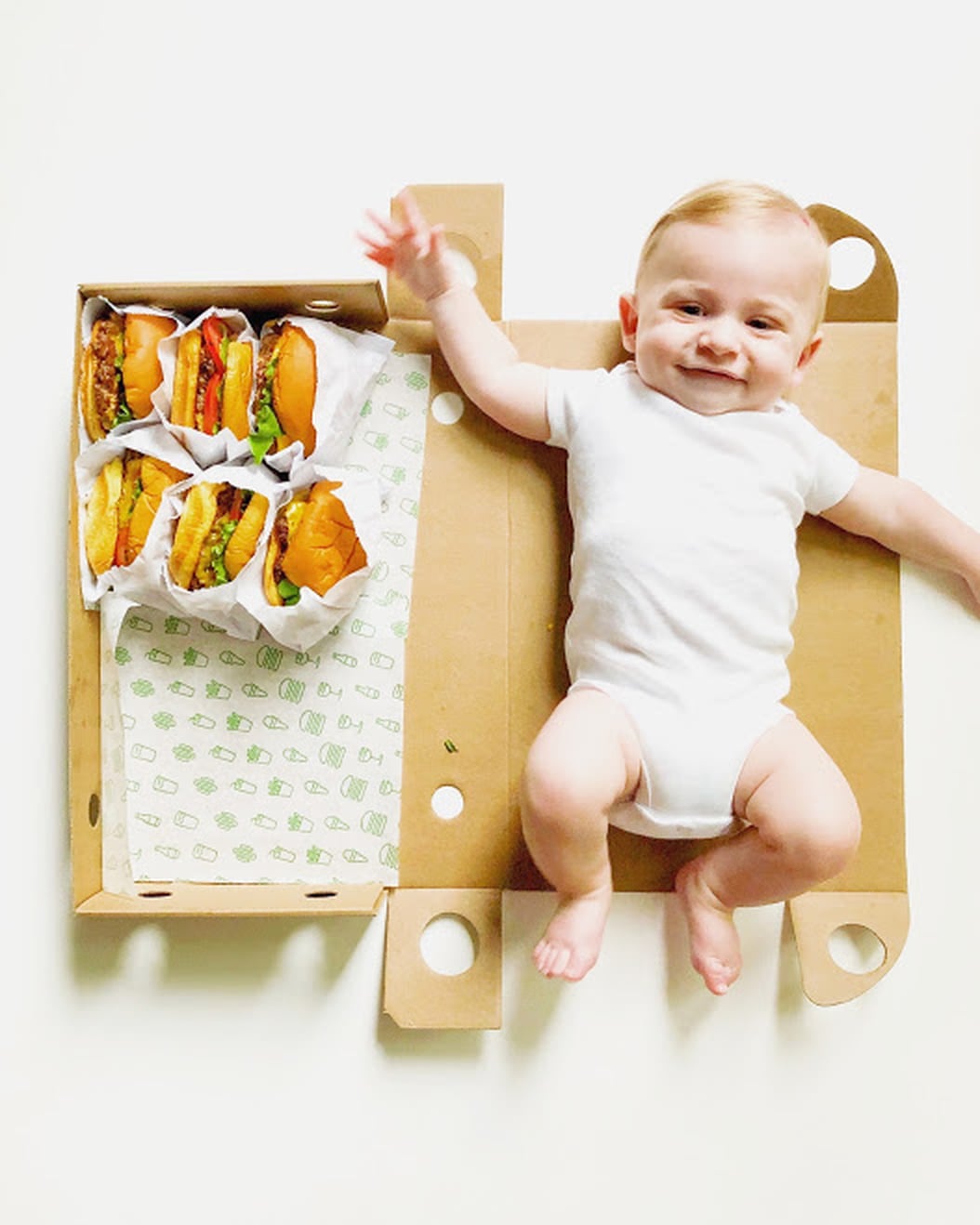 Baby in Atlanta Does Burger Monthly Milestone Photos | PS Family