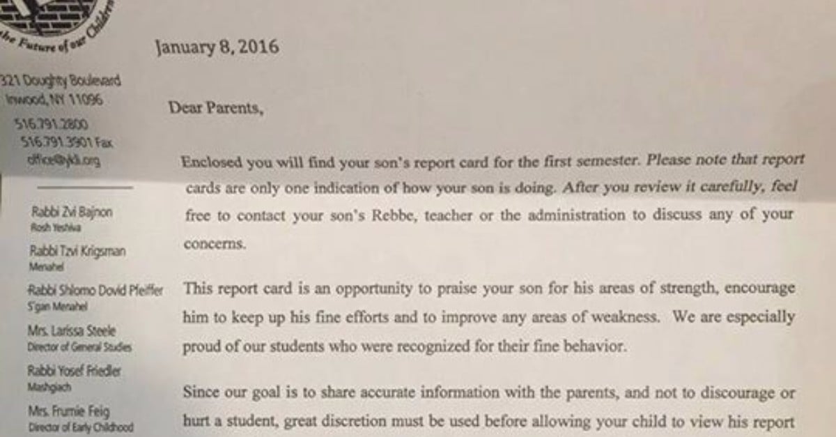 School Offers to Change Grades on Report Card | PS Family