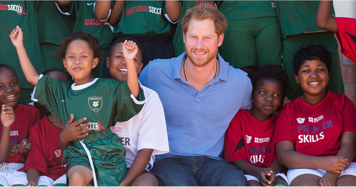 Prince Harry Plays Soccer With Kids in South Africa | POPSUGAR Celebrity