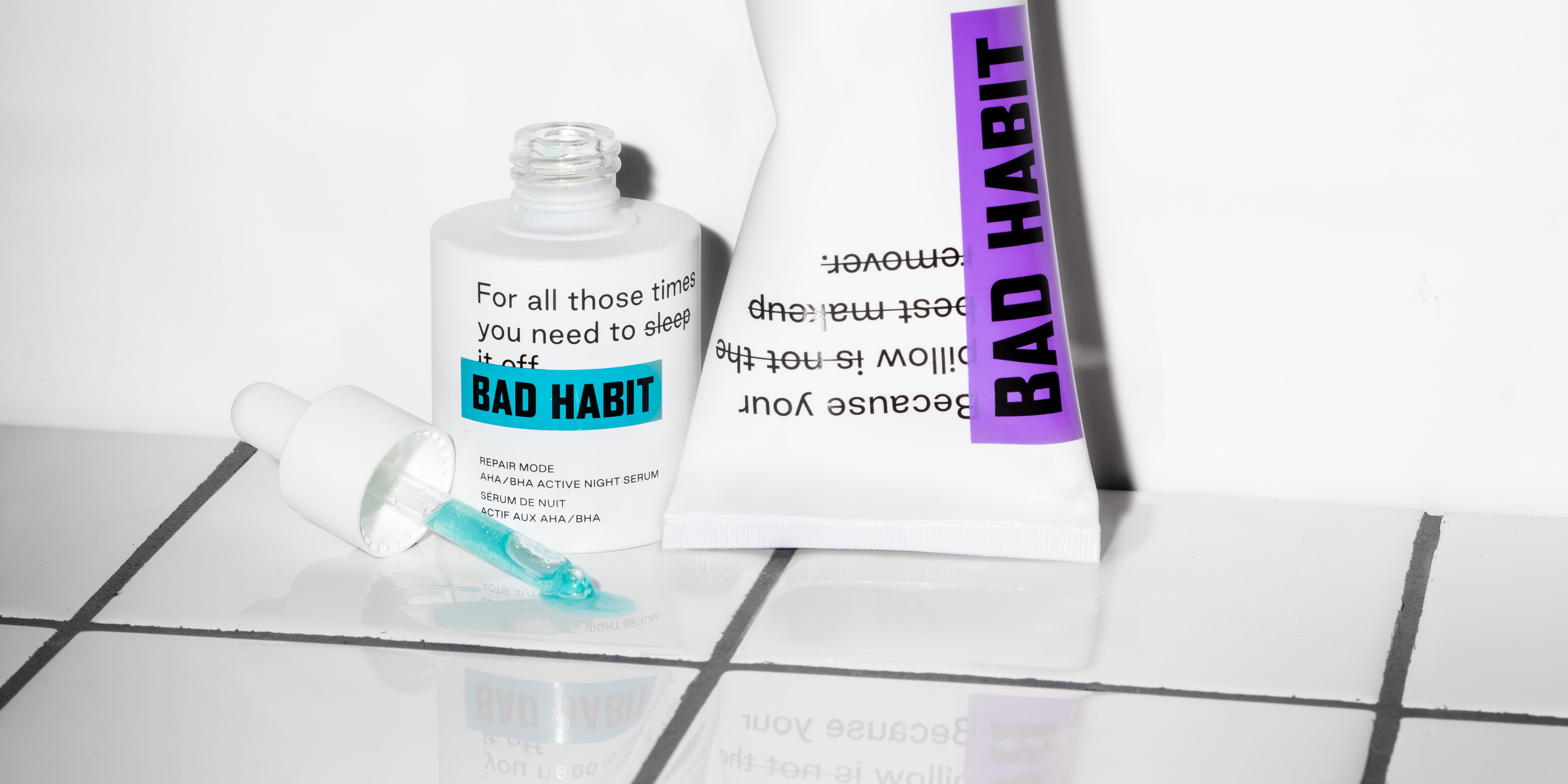 Bad Habit AHA/BHA Creamy Cleanser and Night Serum Review | PS UK Beauty