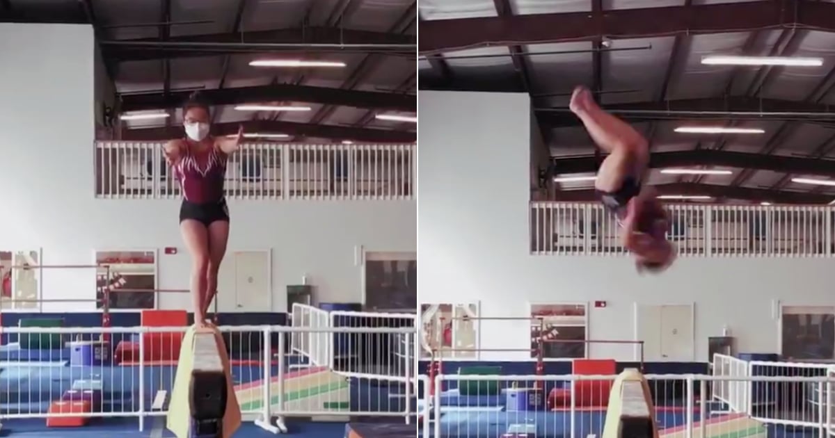 Watch Morgan Hurd Do a Backflip on Beam With a Face Mask | PS Fitness