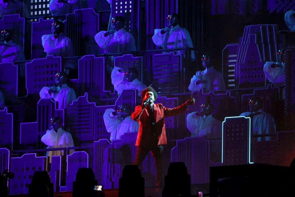 The Weeknd's Red Givenchy Suit at Super Bowl Halftime Show | POPSUGAR ...