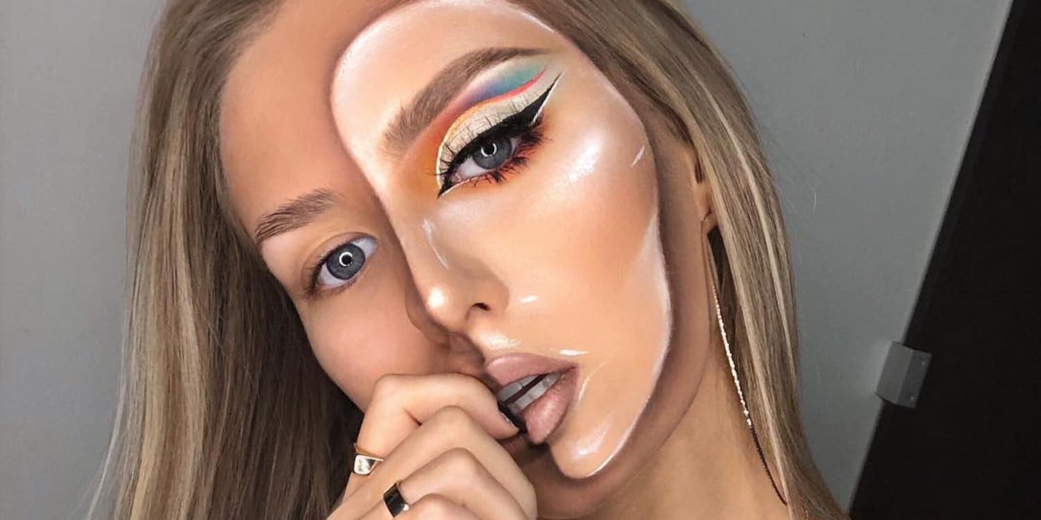 Mask Optical Illusion Halloween Makeup | POPSUGAR Beauty