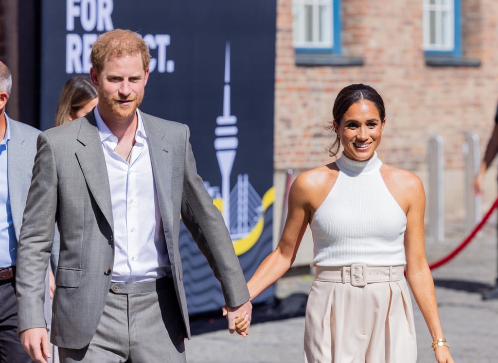 Meghan Markle Wears Anine Bing Sleeveless Halter Sweater | POPSUGAR Fashion Meghan Markle Wears Anine Bing Sleeveless Halter Sweater | POPSUGAR Fashion