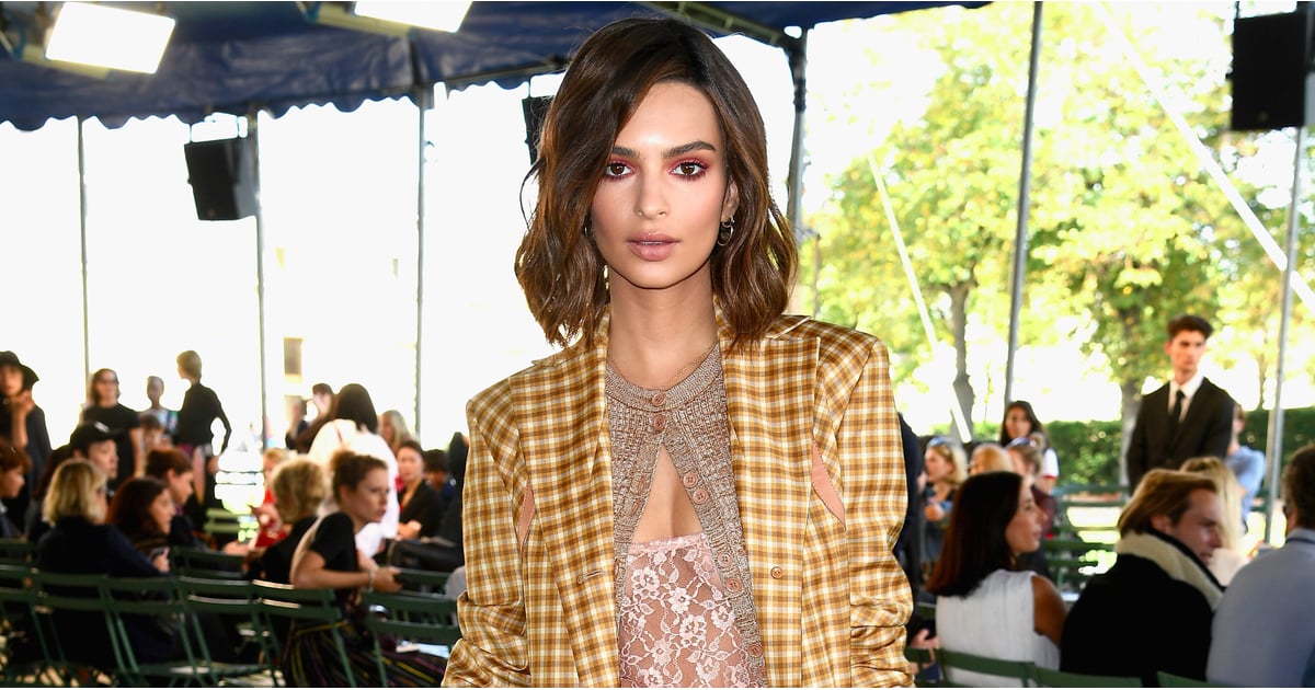 Emily Ratajkowski Wearing Nina Ricci Plaid Suit | POPSUGAR Fashion