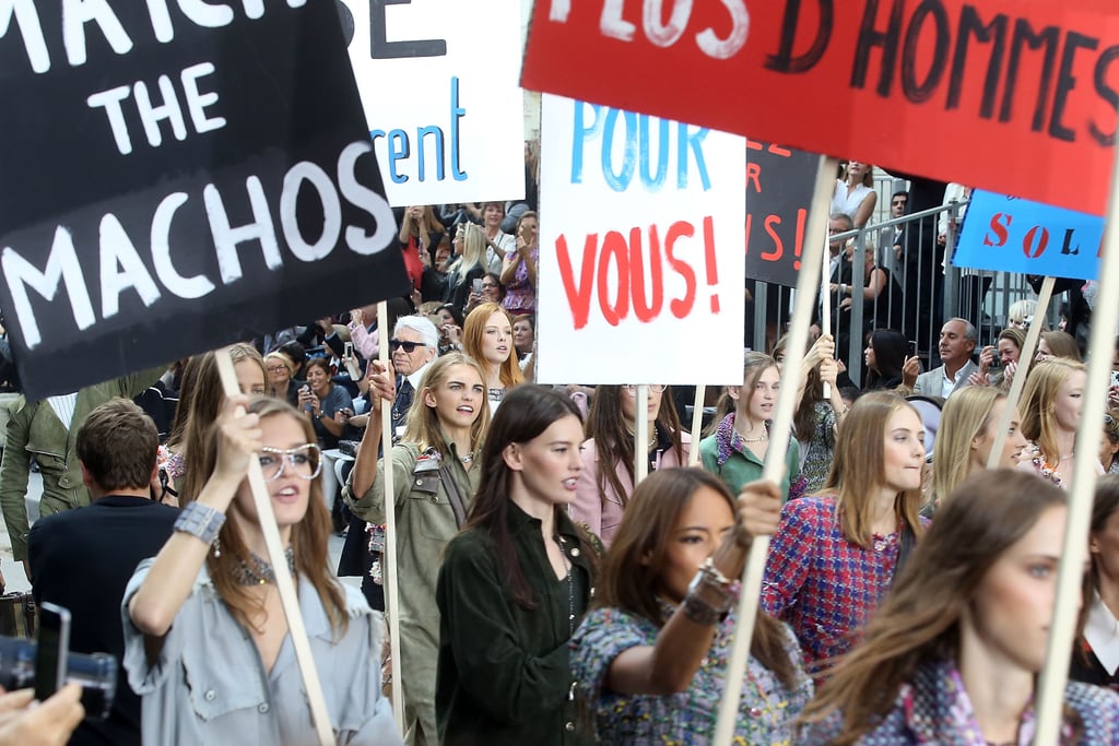 Chanel Spring 2015 Fashion Show Protest Pictures | POPSUGAR Celebrity