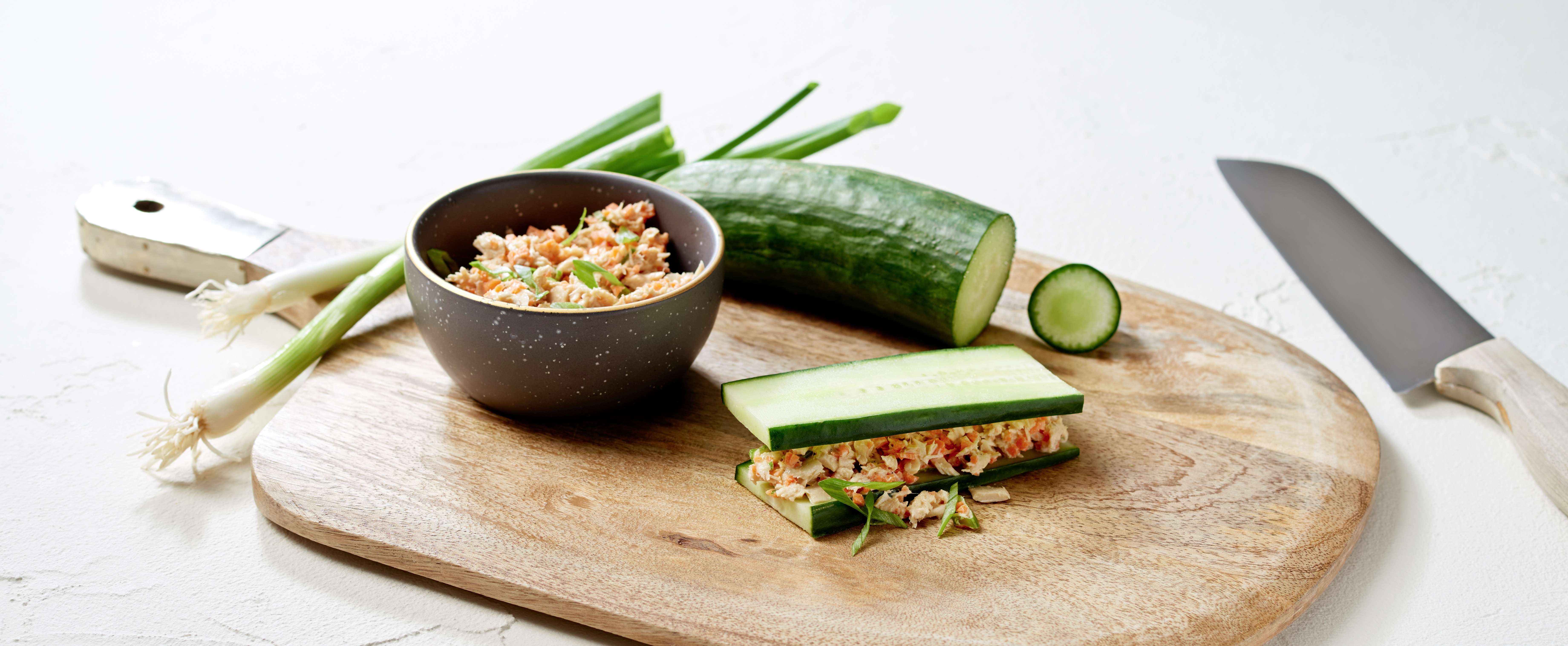 Cucumber Mini Tuna Sandwiches Recipe | PS Fitness