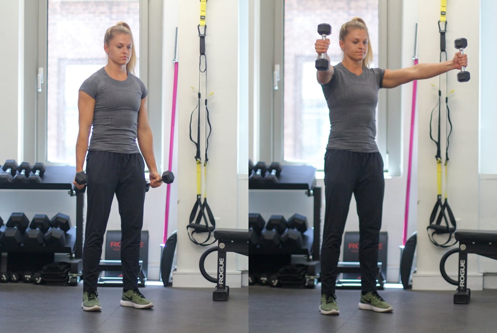 Circuit Two: Dumbbell Scaption Raise | Basic Shoulder Workout | POPSUGAR Fitness Photo 5