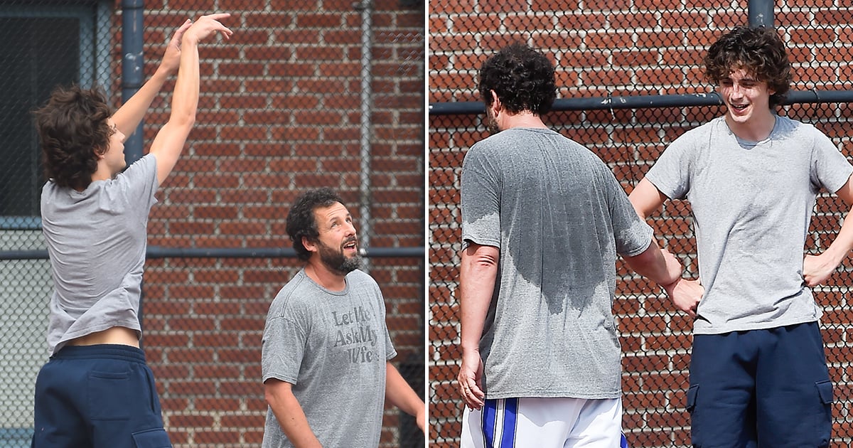 Adam Sandler and Timothée Chalamet Play Basketball in NYC | POPSUGAR ...