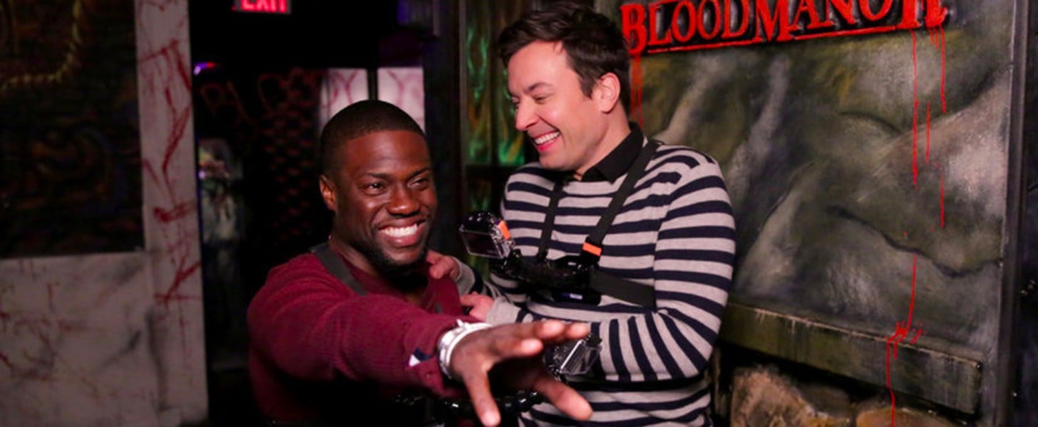 Jimmy Fallon and Kevin Hart Visit a Haunted House Oct. 2016 | PS Celebrity