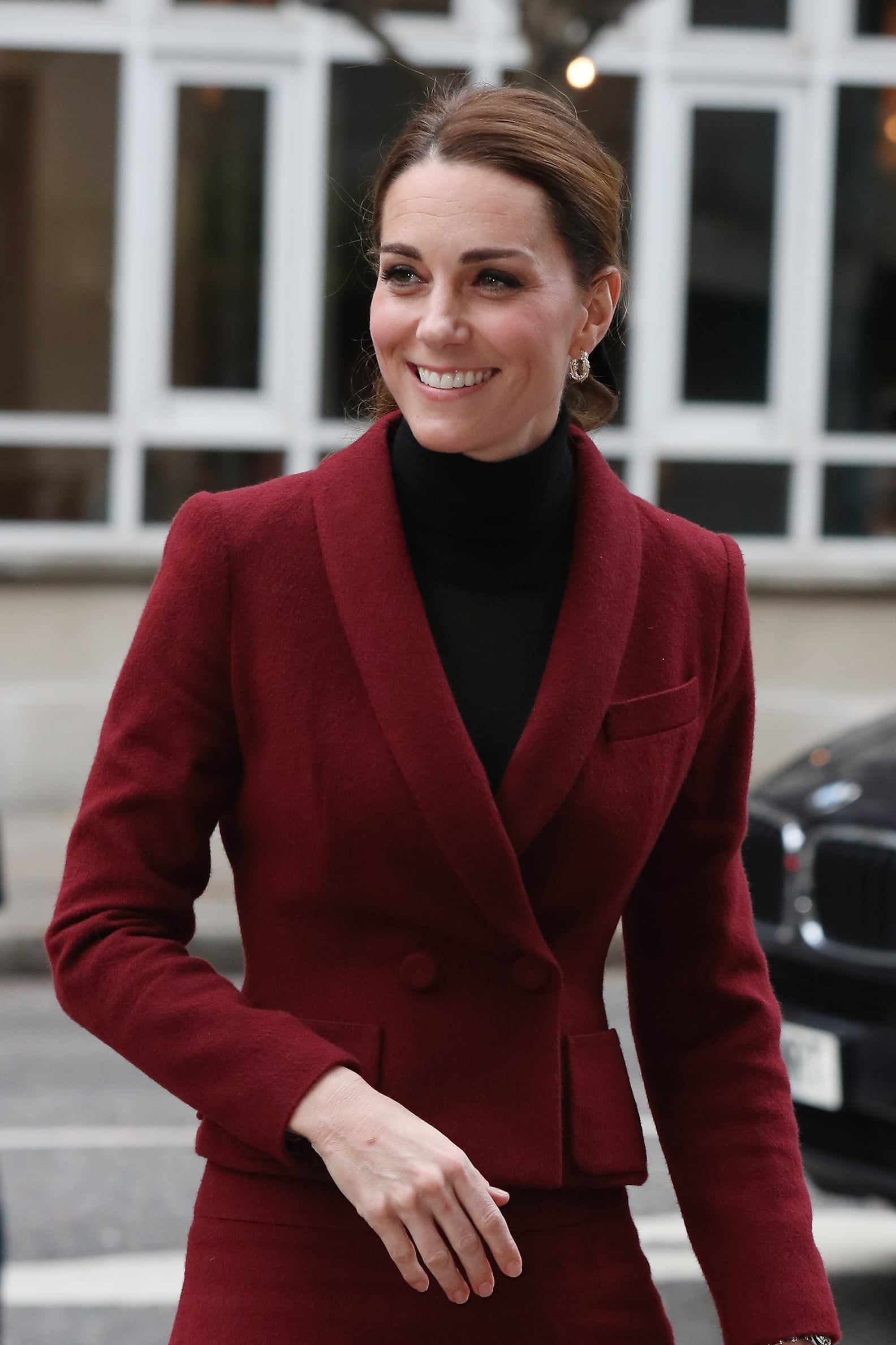 Kate Middleton Burgundy Skirt Suit November 2018 | PS Fashion