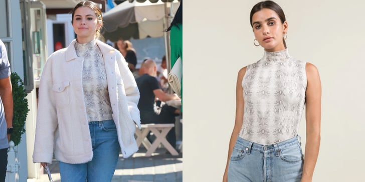 Selena Gomez's Snake Print Mock Neck Top Is From Leset | POPSUGAR ...