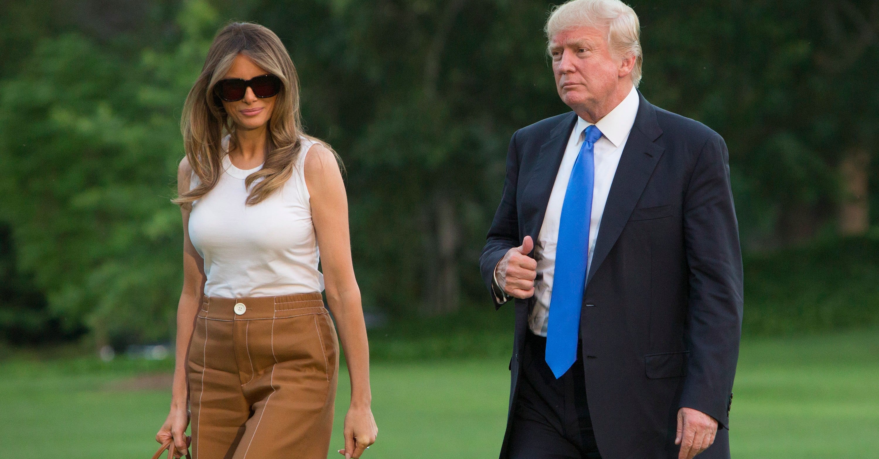 Melania Trump Bally Pants at the White House | PS Fashion