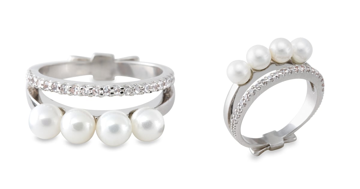 Gold Philosophy Layered Pearl and Rhinestone Ring | POPSUGAR Fashion