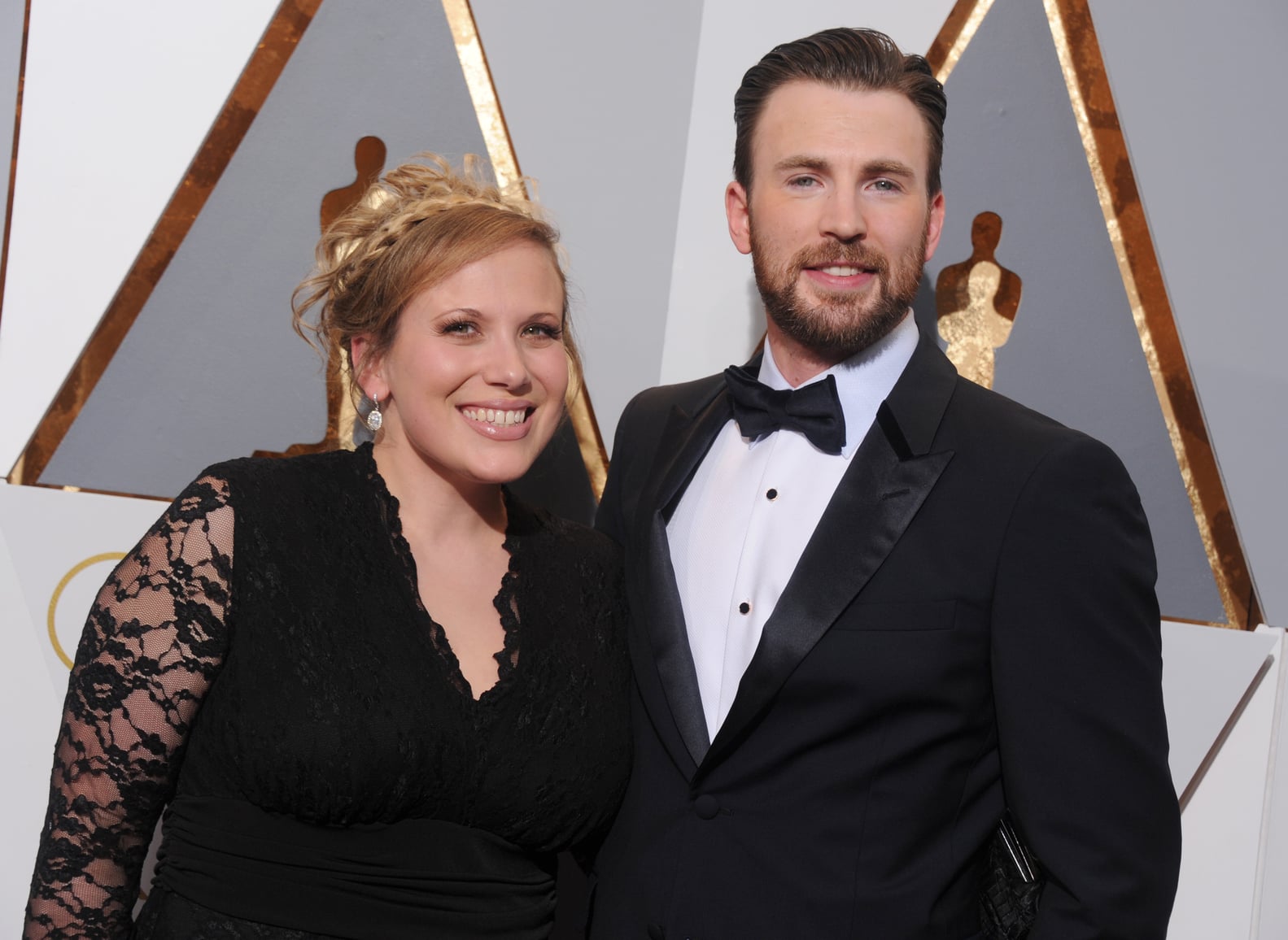 Chris Evans and His Sister at the Oscars 2016 | POPSUGAR Celebrity