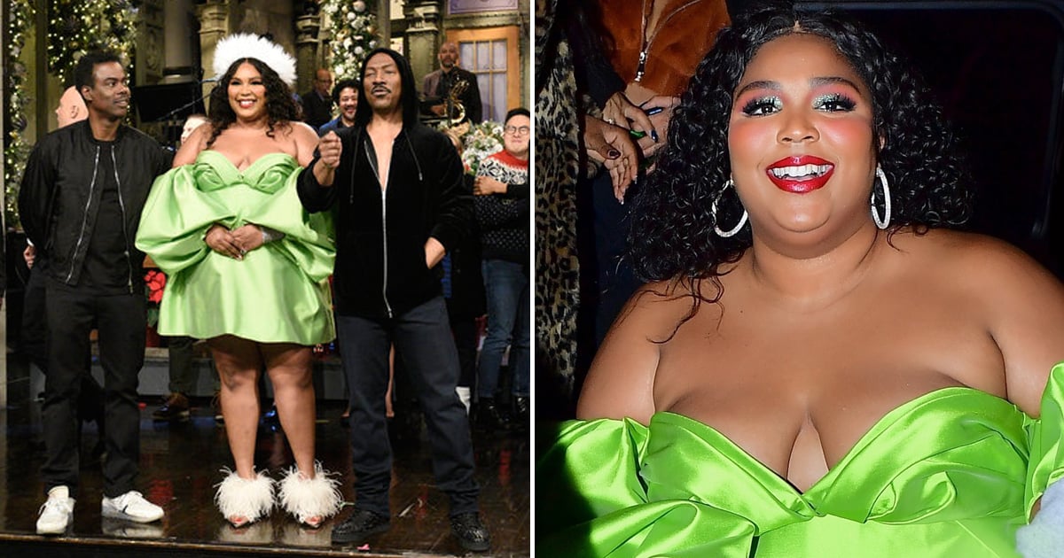 Lizzos Snl Afterparty Outfit Included Wild Feathered Heels Popsugar
