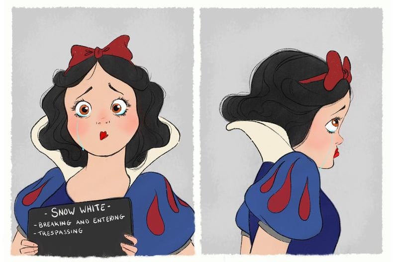 These Disney Princess Mugshot Drawings Are Pretty Dark | POPSUGAR Smart ...
