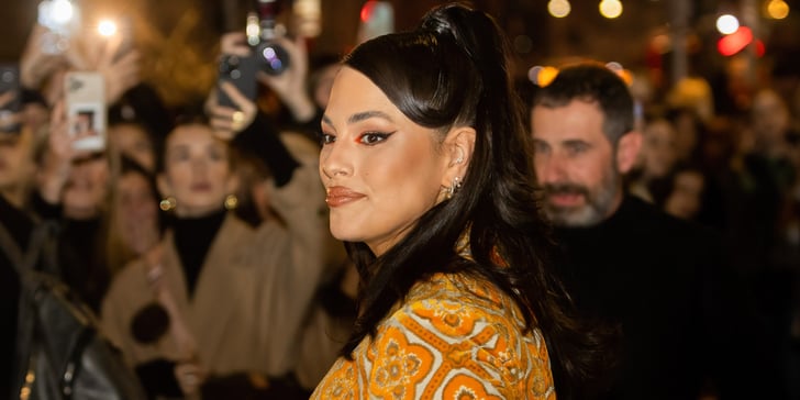 Ashley Graham Wears an Orange Miniskirt and Fur Coat at Etro | POPSUGAR ...