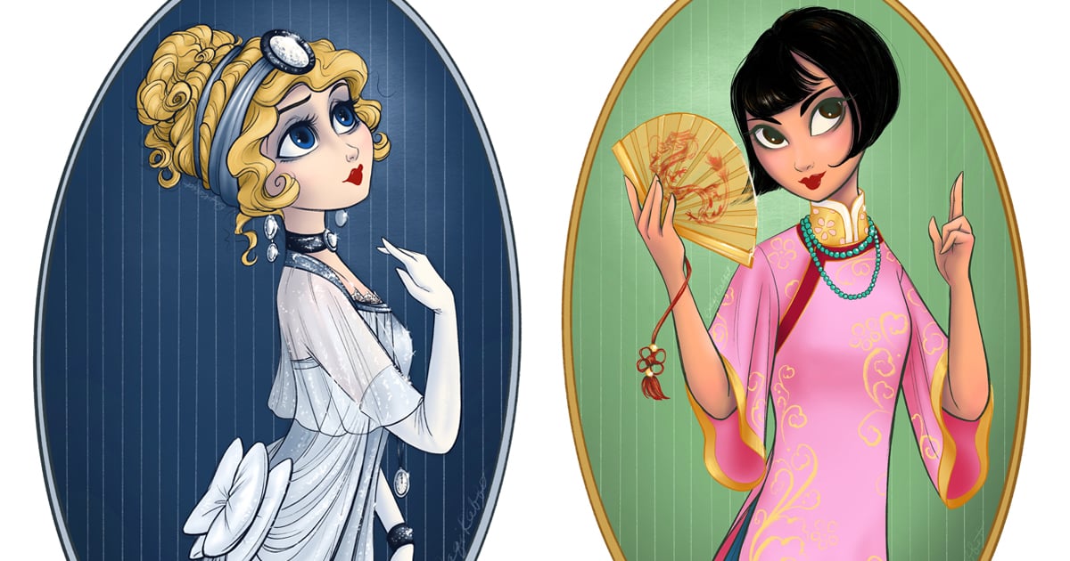1920s-Inspired Illustrations of Disney Princesses | POPSUGAR Smart Living