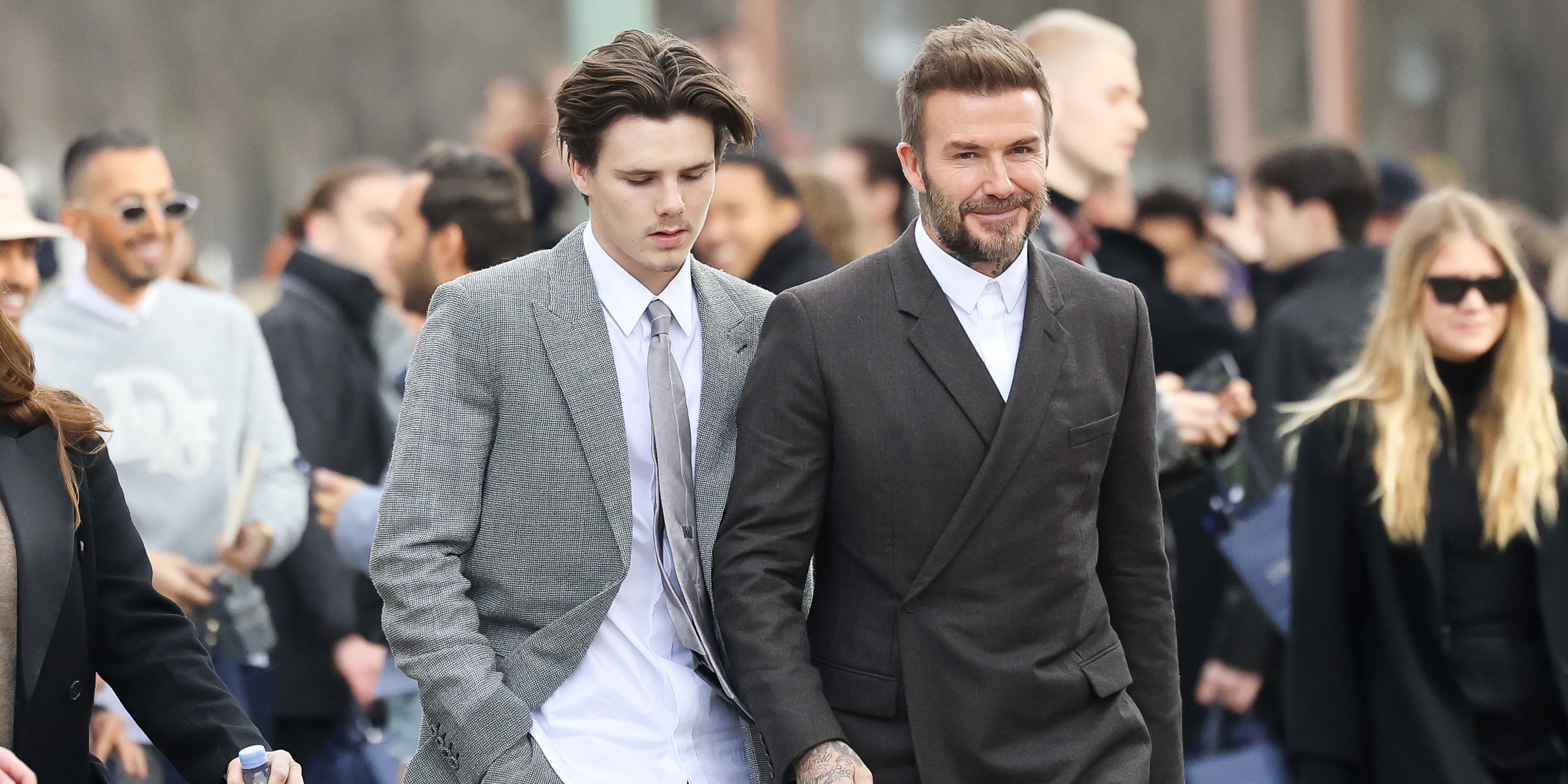 David and Cruz Beckham Sit Front Row at Paris Fashion Week | POPSUGAR ...