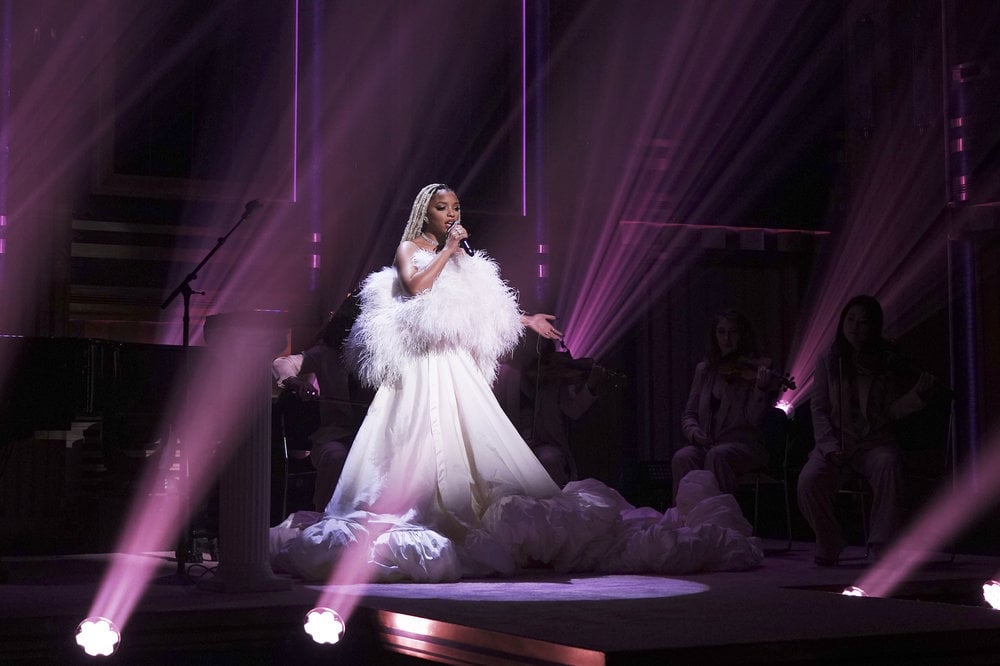 See Chloe Bailey's White Monsoori Dress on The Tonight Show | POPSUGAR ...