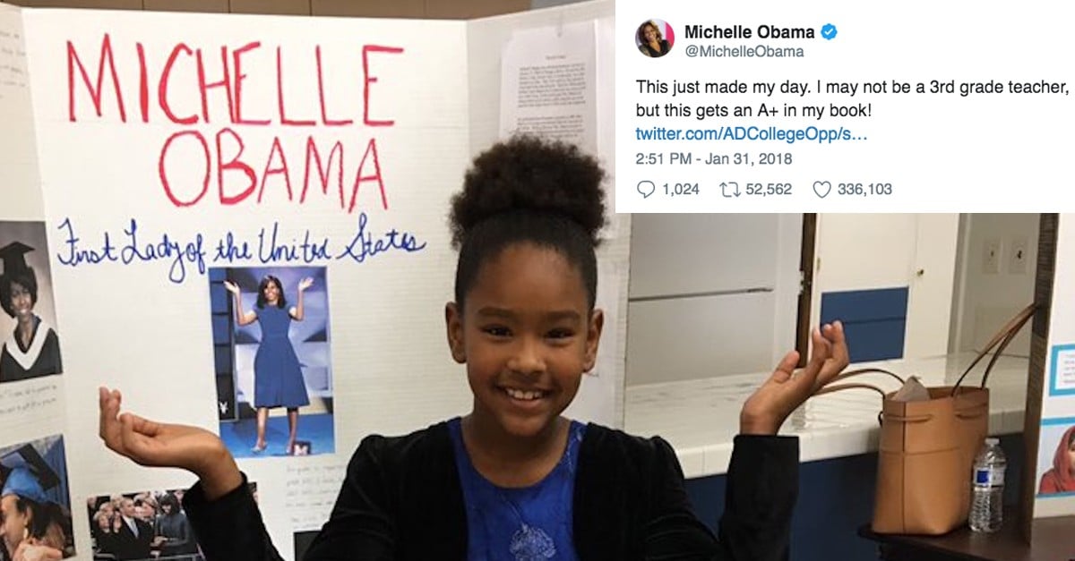 Little Girl's Michelle Obama School Project | POPSUGAR Family