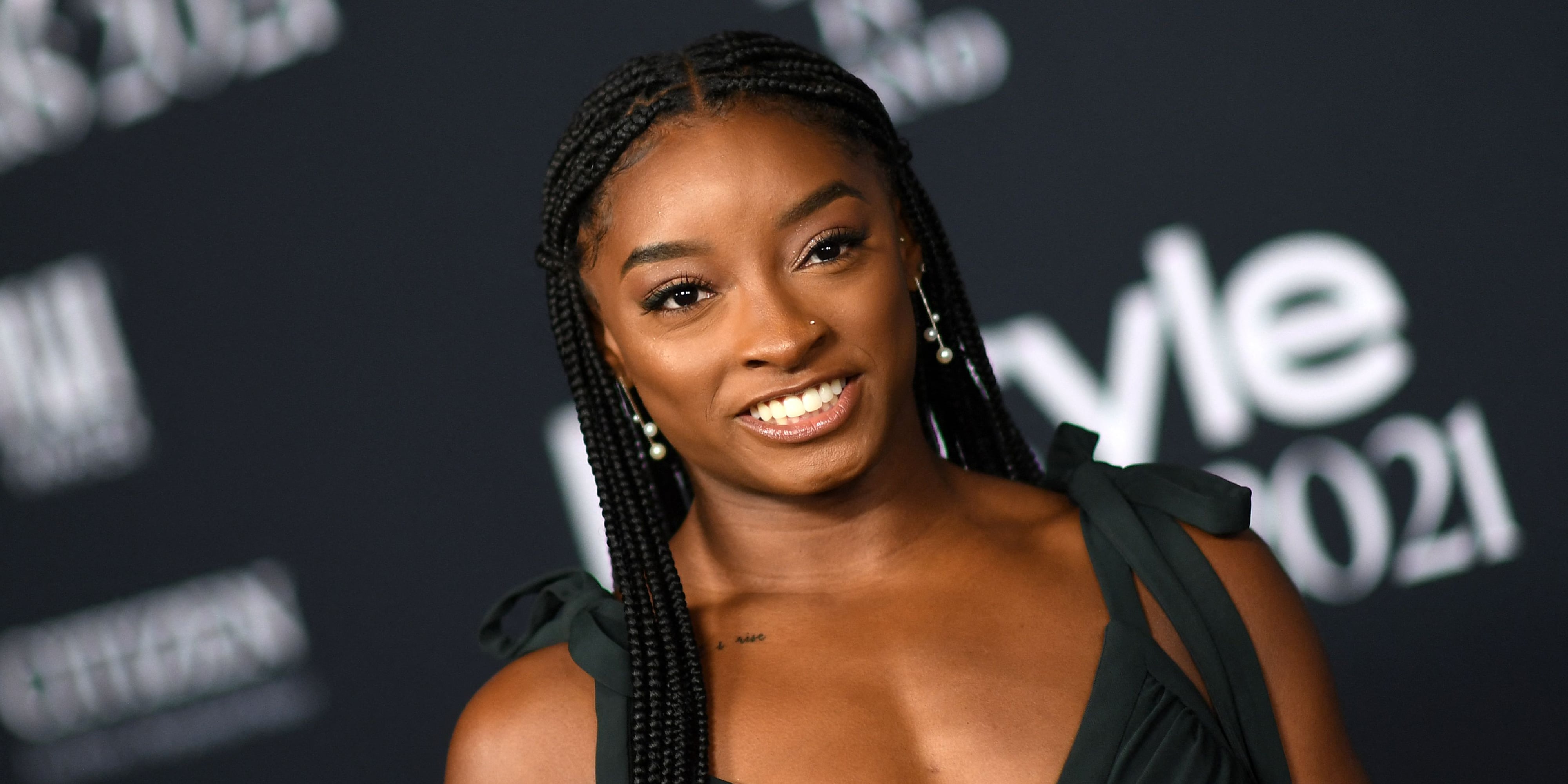 Simone Biles Celebrates Her Birthday in a Halter Dress | PS Fashion