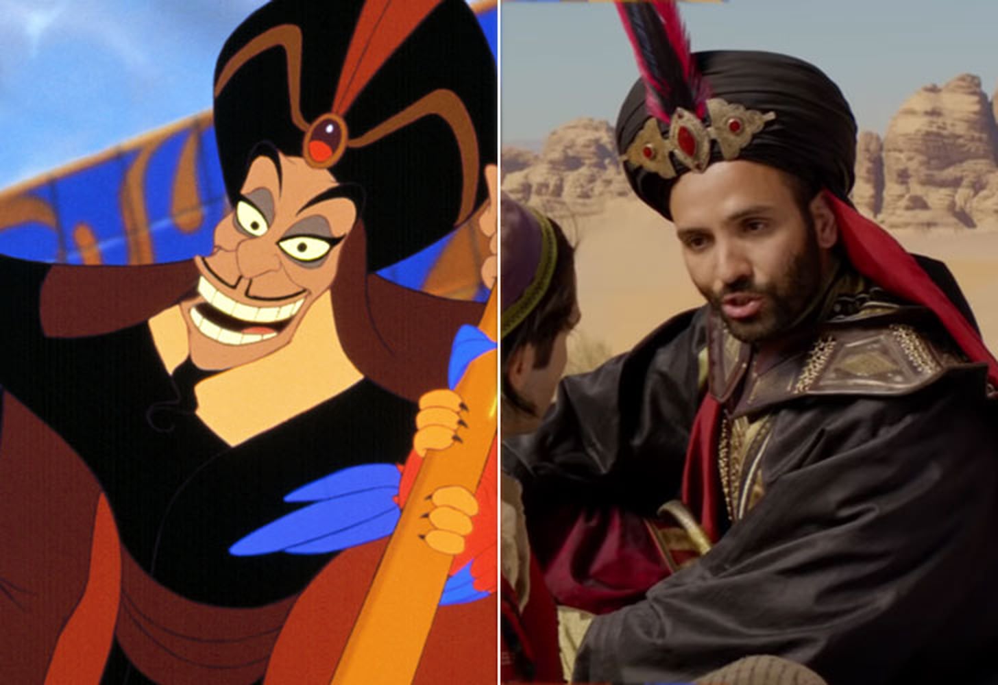 Aladdin Cartoon and Live-Action Cast Side-by-Side Photos | PS Entertainment