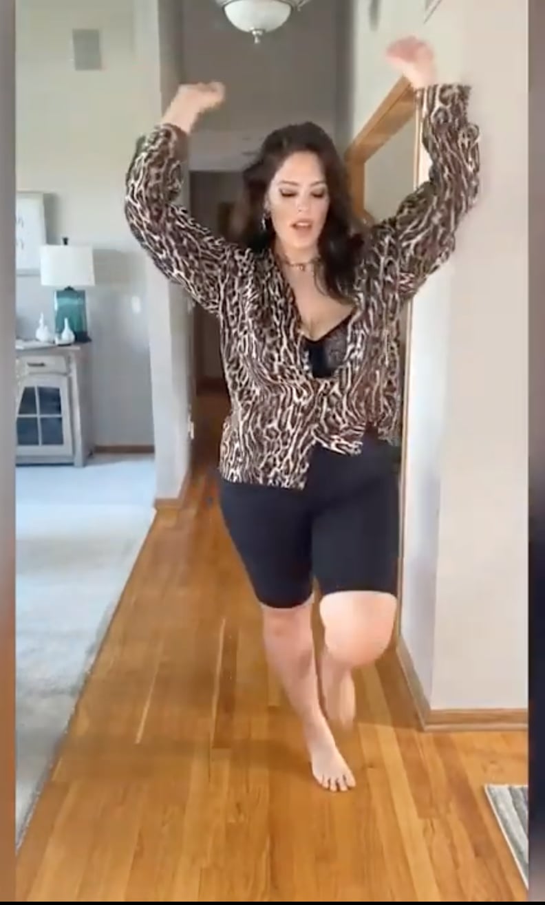 Ashley Graham Wearing Bra and Biker Shorts on Virtual Runway | PS Fashion