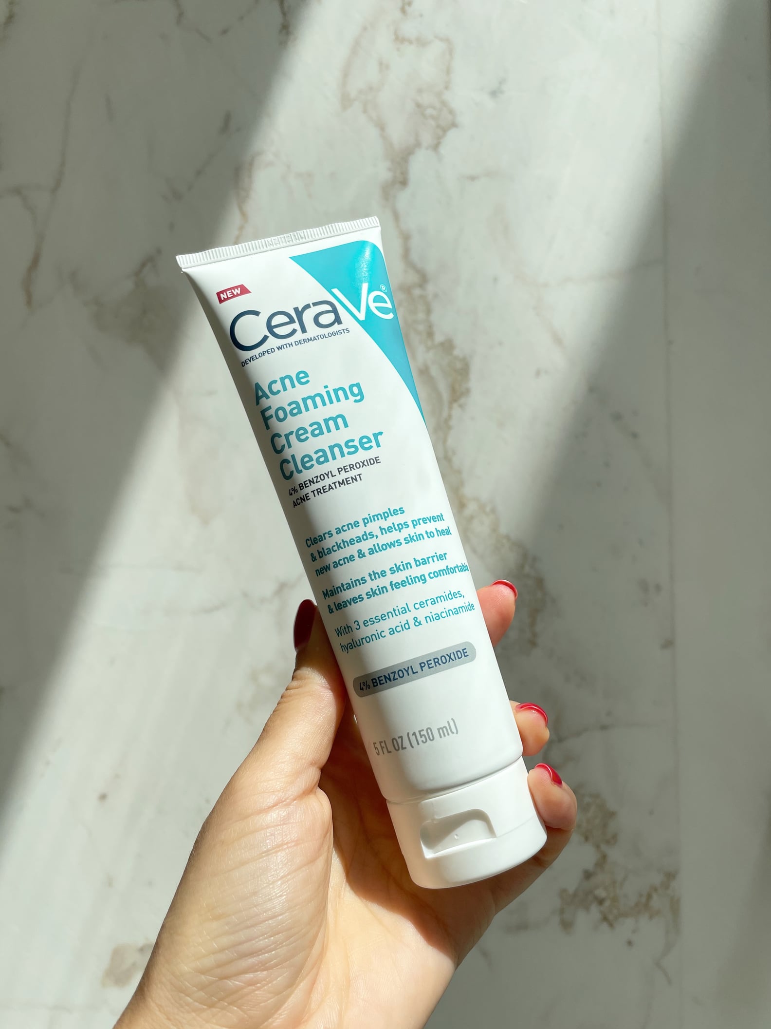 CeraVe Acne Foaming Cream Cleanser Review With Photos | PS Beauty