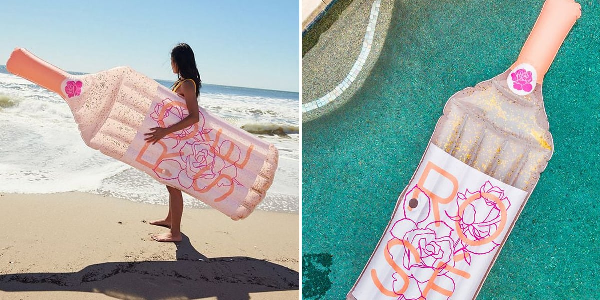 Glitter Rosé Pool Float at Urban Outfitters | POPSUGAR Smart Living