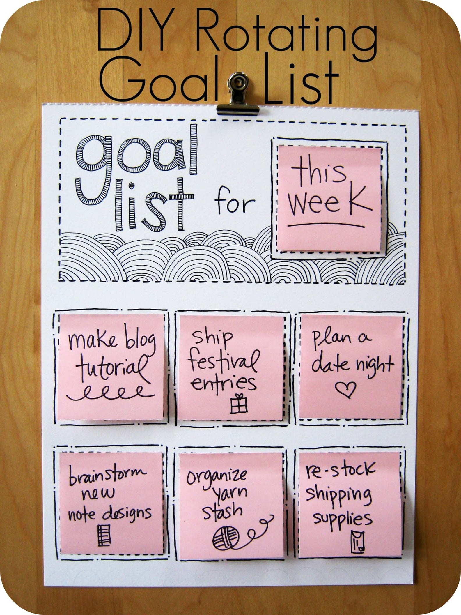 DIY Rotating Goal List | PS Smart Living