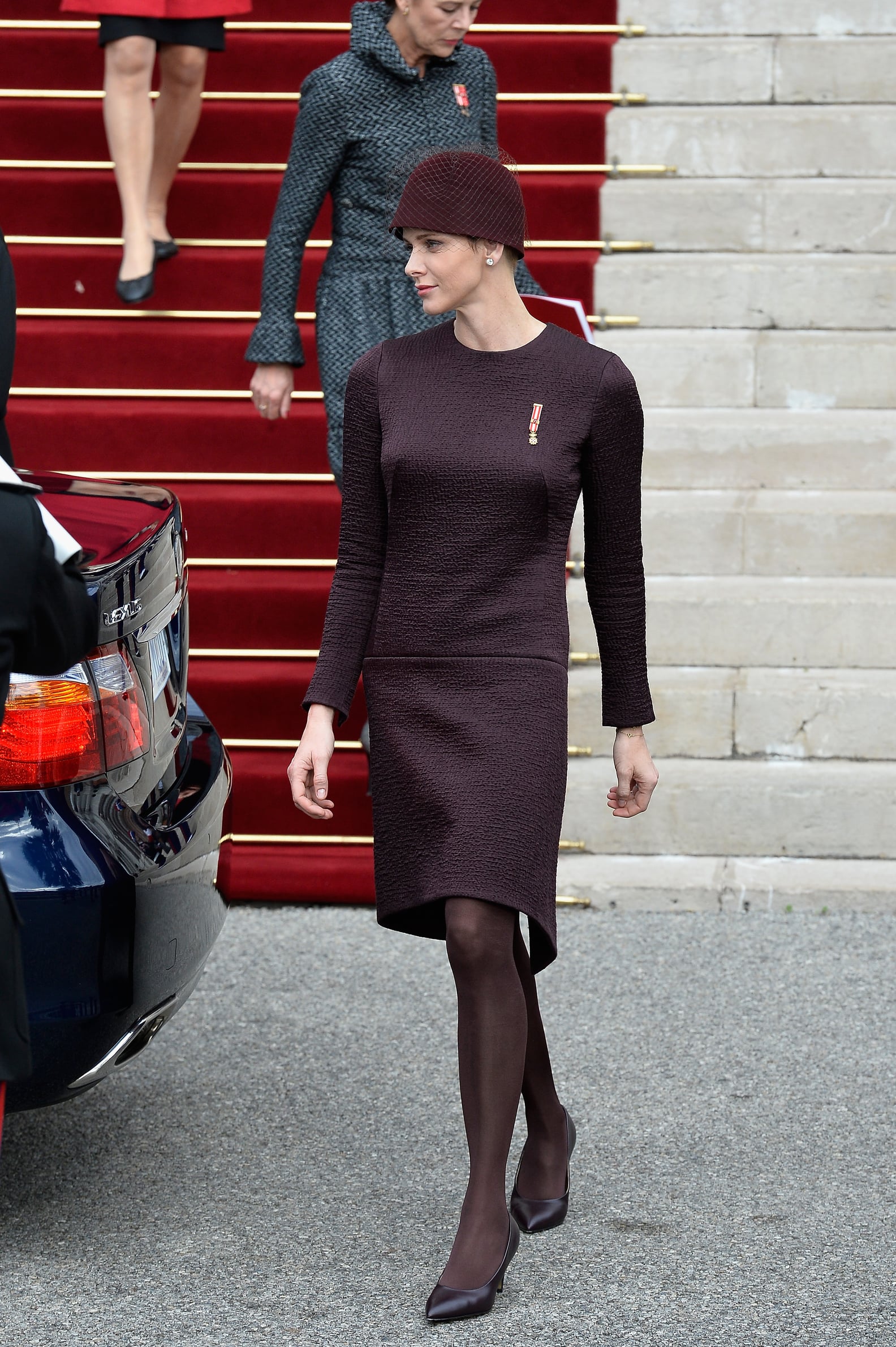Princess Charlene of Monaco Wearing a Purple Dress | PS Fashion
