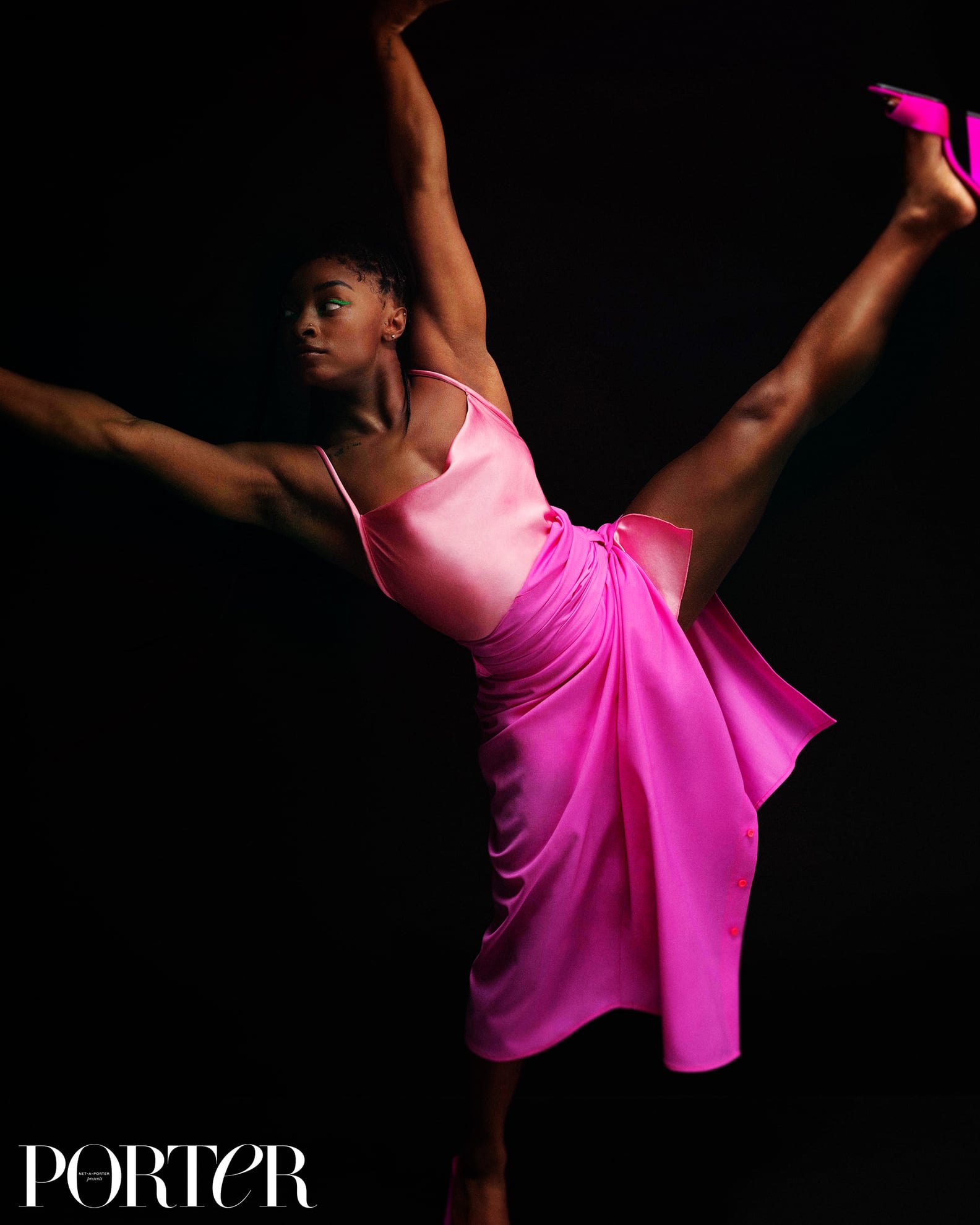 Simone Biles Stuns in Palazzo Pants and a Pink Bralette | PS Fashion