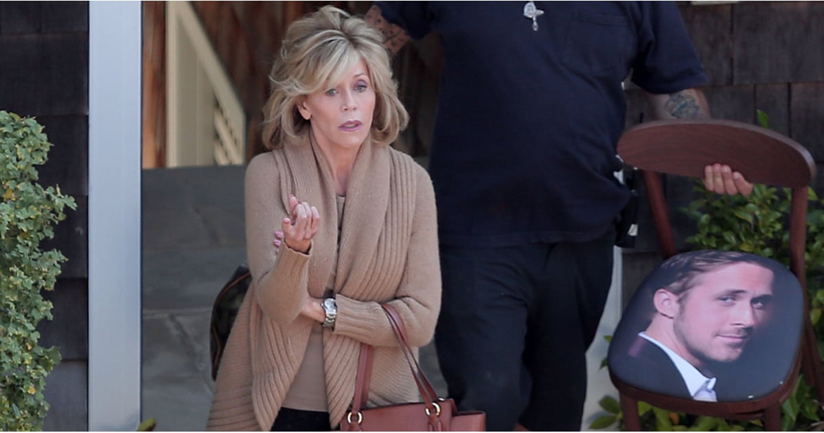 Jane Fonda With a Ryan Gosling Chair | Photos | POPSUGAR Celebrity