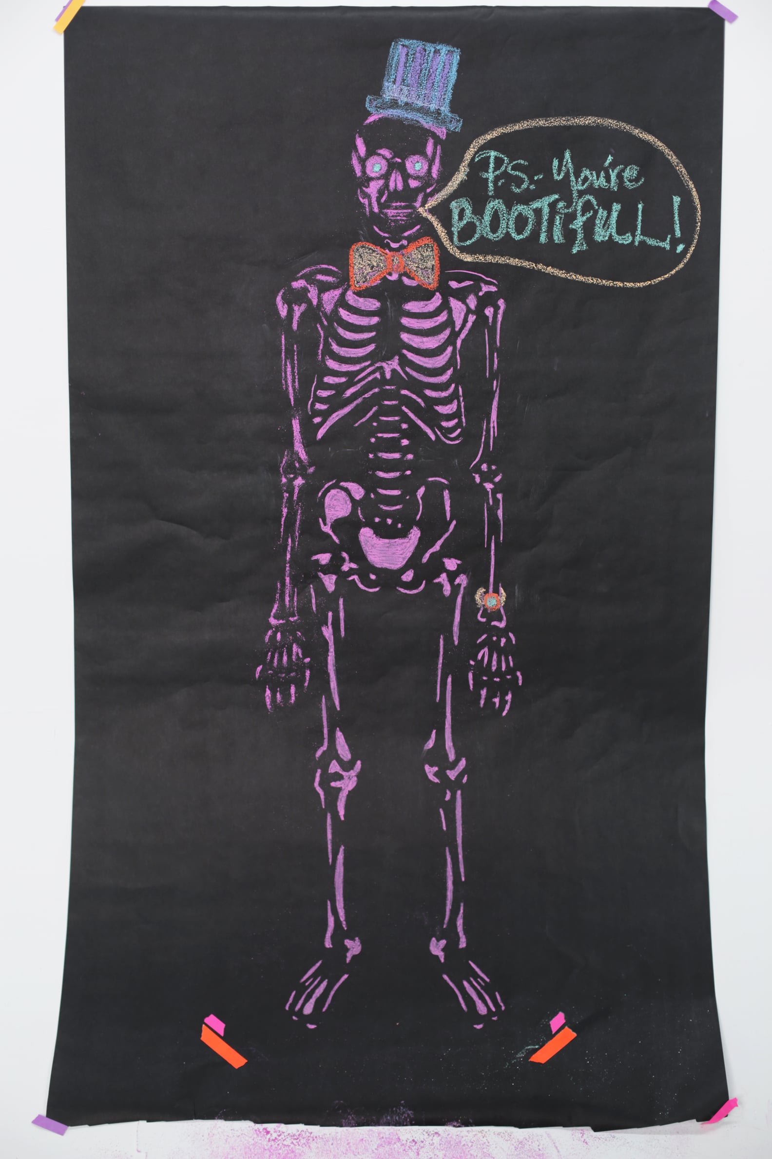 DIY Chalk Skeleton Backdrop | PS Smart Living